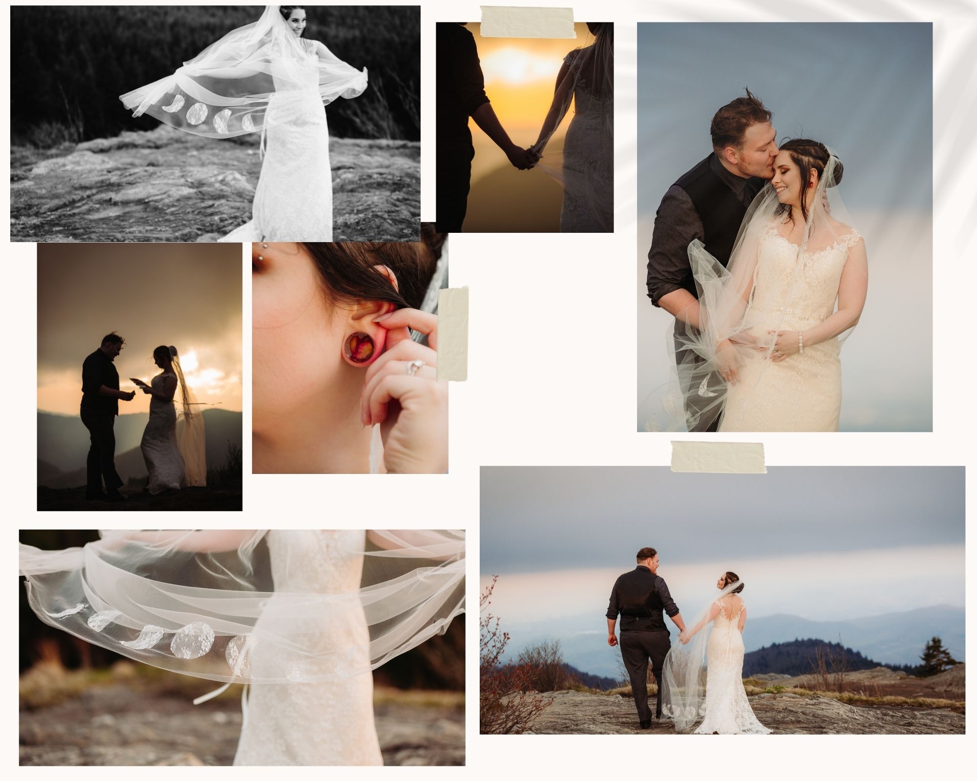 Photo collage Full Moon Wedding ~ Elope Outdoors