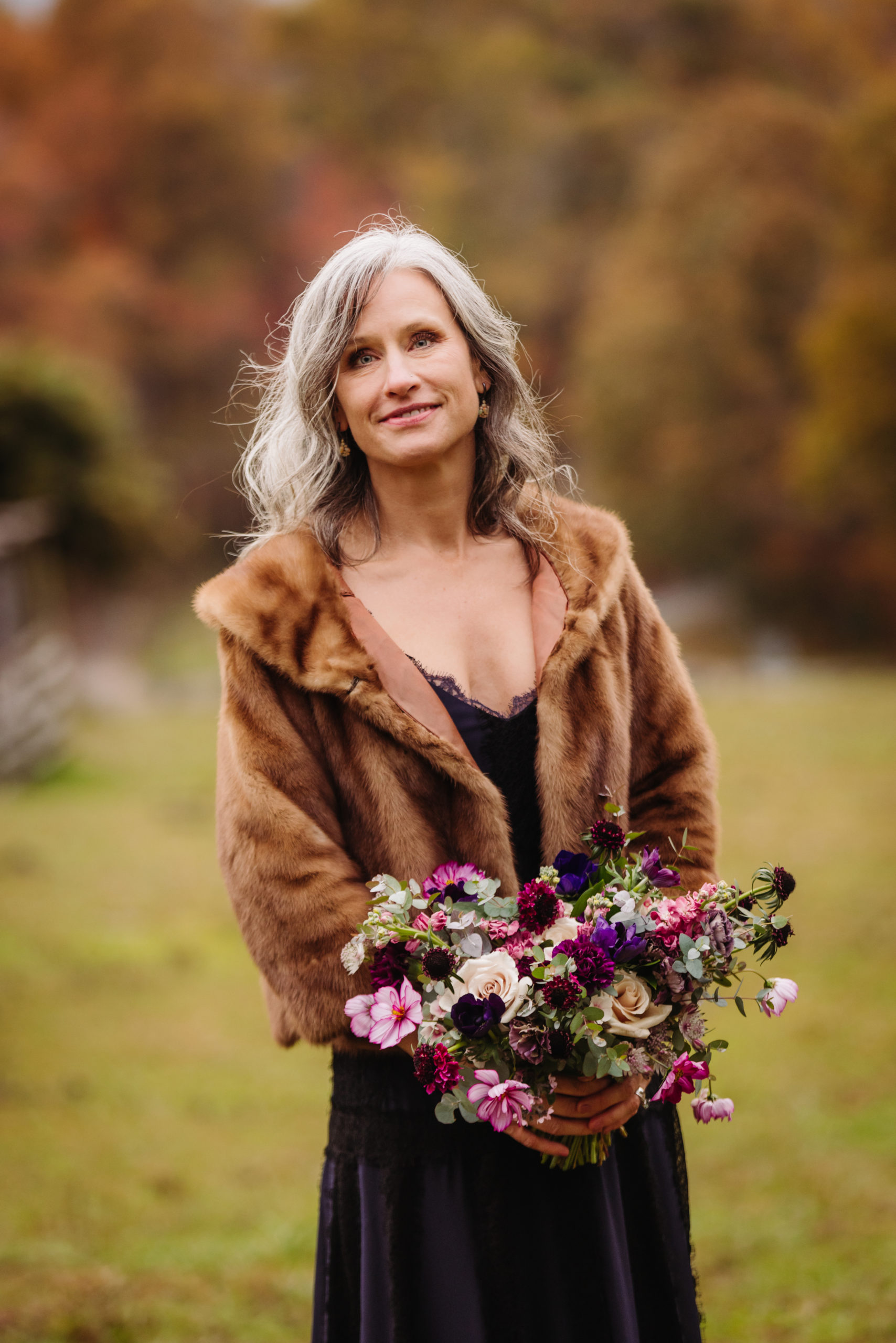 Fall fur coat elopement ~ Elope Outdoors