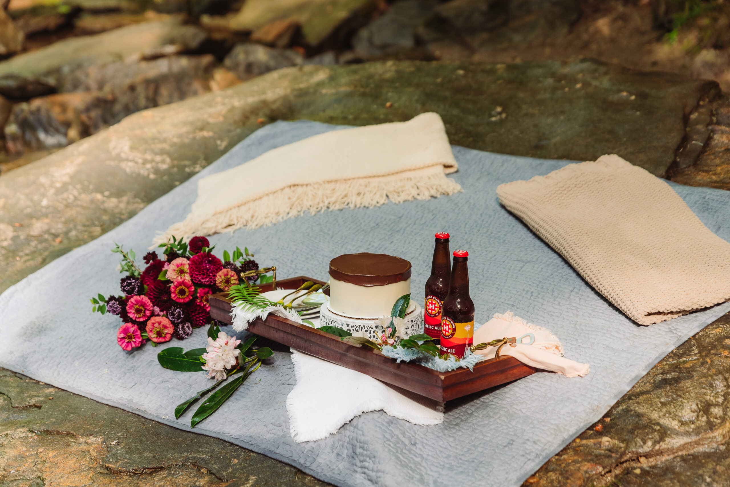 Picnic Asheville waterfall elopement ~ Elope Outdoors